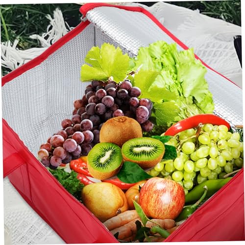 FONDOTIN 4pcs Insulation Bags Thermal Bags for Cold Food Insulated Grocery Bags Portable Insulation Bag Lunch Bags for Adults Shopping Tote Bag Insulated Food Carrier Non-Woven Fabric