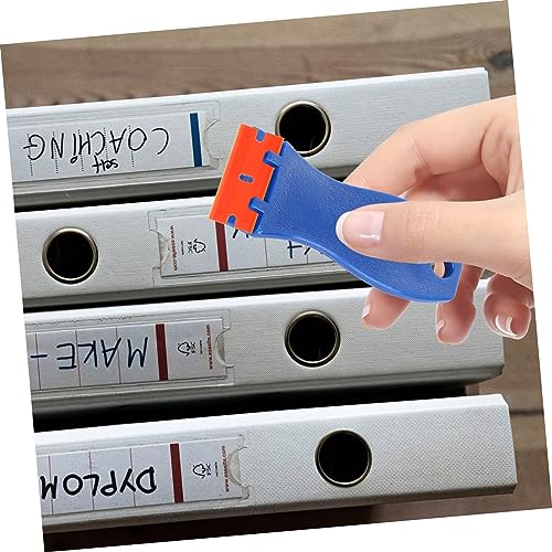 Amosfun 3sets Scraper Blade Tape Measure Holder Single Edge Scraper Baldes Sticker Remover Scraper Steel Blades for Cleaning Adhesive Remover for Cars Cleaning Scraper Plastic 100pcs*3