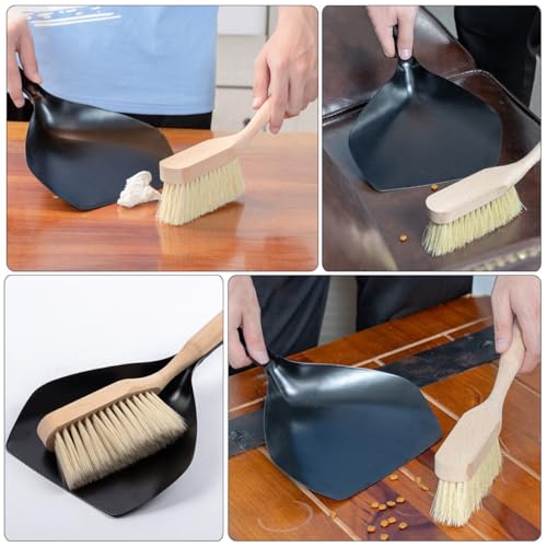 BUTIFULSIC 1 Set Desktop Broom Handheld Broom Dustpan Cleaning Accessory Whisk Broom Small Broom and Sweeping Pan Dust Brush Household Brooms Mini Broom Mini Brush Portable Brush Char The Pet