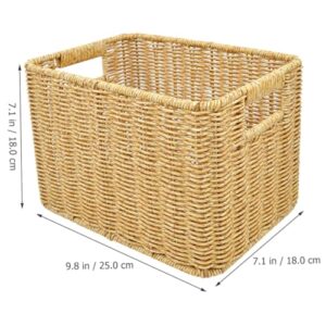 SOESFOUFU Fruit Baskets for Storage Basket for Table Woven Basket for Blankets Home Organizer Khaki Pp