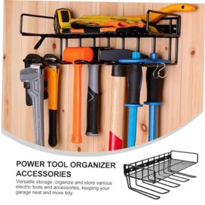 Zerodeko Tool Storage Box Storage Shelf for House Hand Tool Holder Electric Drill Holder Tools Organizer Power Tools Storage Storage Rack Peg Board Organizer for Tool Iron Black