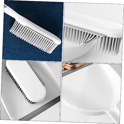 Healeved 2 Pcs Set Household Multifunctional Cleaning Brush Multi-use Cleaning Mini Broom Dust Pan and Brush Tiny Broom Dustpan Mini Dust Pan Broom Dustpan Cleaner Desktop Broom White