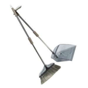 homocono 1 set broom dustpan long handle broom dust sweeper stainless steel pet hair the pet housekeeping broom