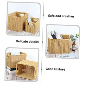 SOESFOUFU Fruit Baskets for Storage Basket for Table Woven Basket for Blankets Home Organizer Khaki Pp