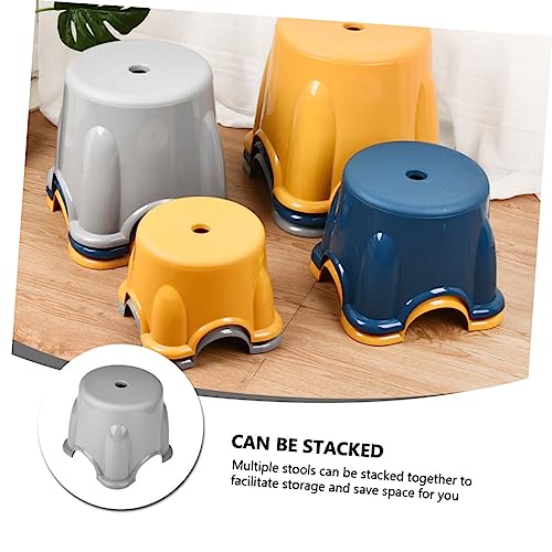 Amosfun Non-Slip Stool Stool Foot Stool Portable Step Stool Bathroom Anti-Skid Stool Adjustable Footstool Potty Stool for White Stool Bathroom Stool Grey