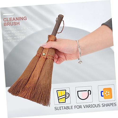 Outanaya Brown Silk Broom Outdoor Bed Broom Bristles Escoba De Goblincore Room Decor Brooms Straw Whisk Broom Mini Brush Dustpan Cleaning Supplies Small Broom Natural Handle