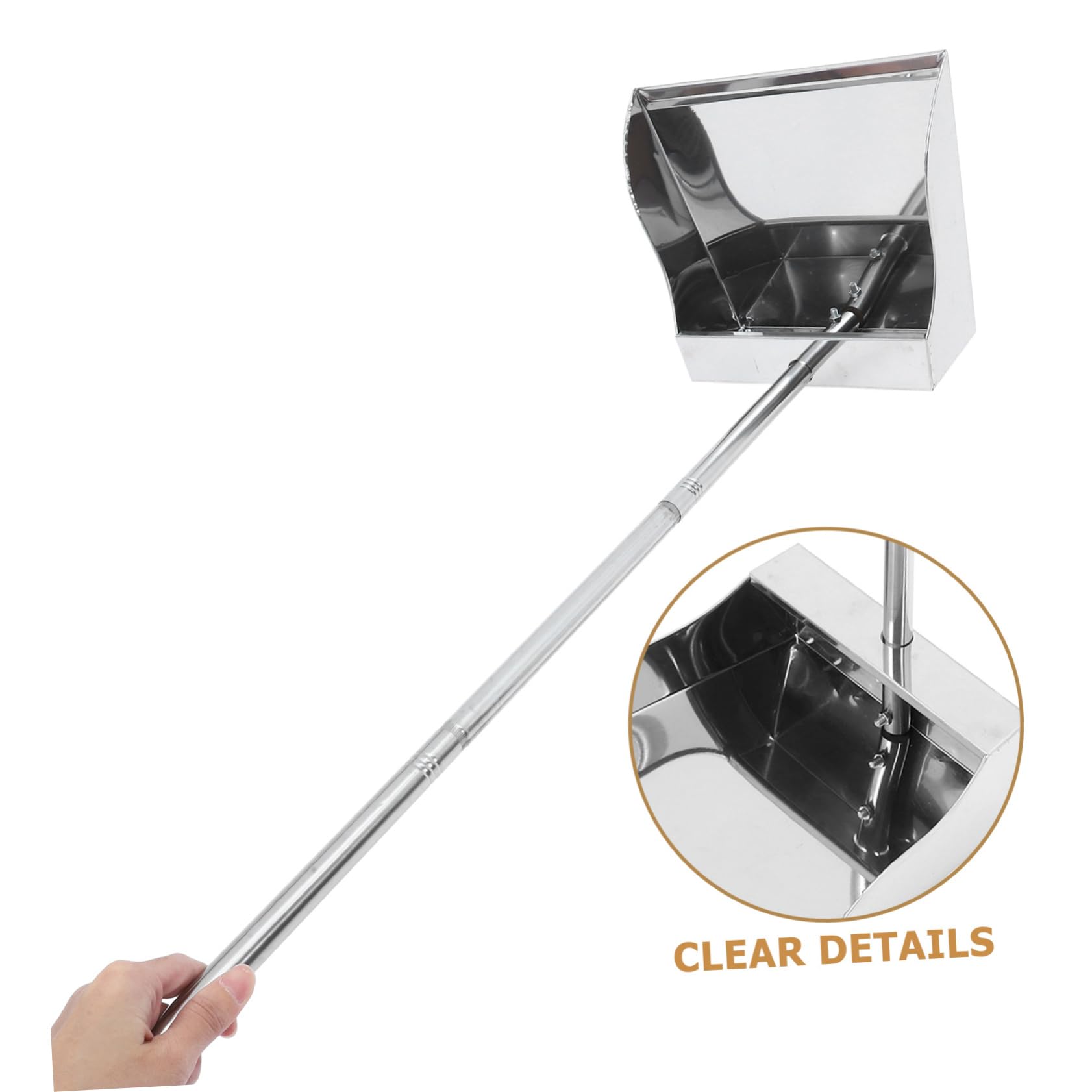 QUMIIRITY Stainless Steel Trash Shovel Kitchen Dustpan Kitchen Cleaning Floor Dustpan Upright Dustpan Handheld Scooper Industrial Dust Pan Jumbo Debris Pan Garage Dust Pan Garbage Can Silver