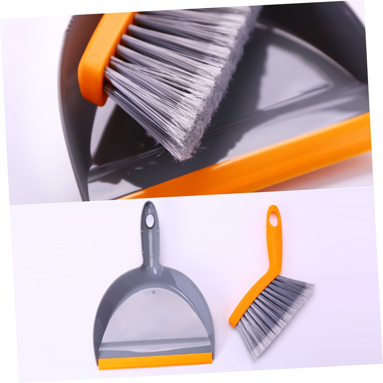 Outanaya Desktop Cleaning Supplies Mini Cleaner Mini Broom Dustpan Mocha Master Cleaner Blow Dryer Comb Attachment Keyboard Cleaning Table Crumb Brush Mini Dustpan Desktop Cleaner Orange