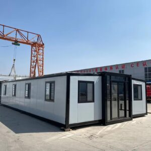 20 Feet Folding Wood Grain Fold Out Container House Perfect for Construction Sites, Emergency Shelters, and Recreational Living