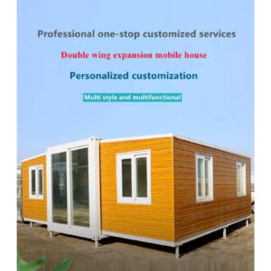 40FT Tiny House to Live in,Portable Prefab House with 3 Bedroom 1 Full Equipped Bathroom and Kitchen,Foldable Mobile Home with Steel Frame,Prefabricated Expandable Container House for Living