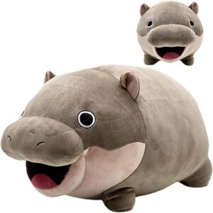 fkongd 2024 moo deng mini hippo plush, smallcute cartoon moo deng plush toys, soft baby hippopotamus stuffed,soft baby hippopotamus stuffed animal pillow for kids