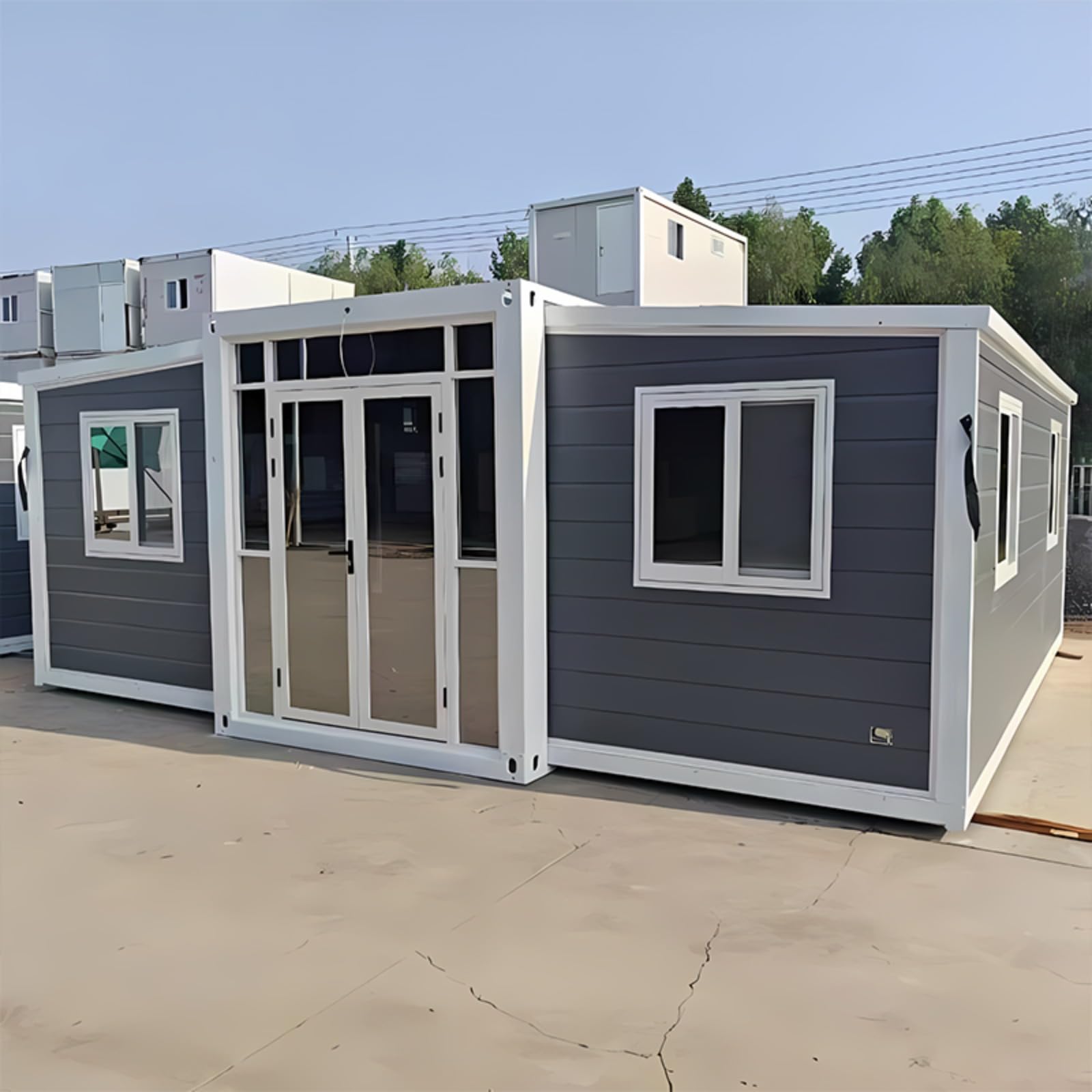 Expandable Modular Container Home-20ft Foldable Design with Kitchen,Ideal for Quick Setup in Temporary Living Situations and Recreational Areas