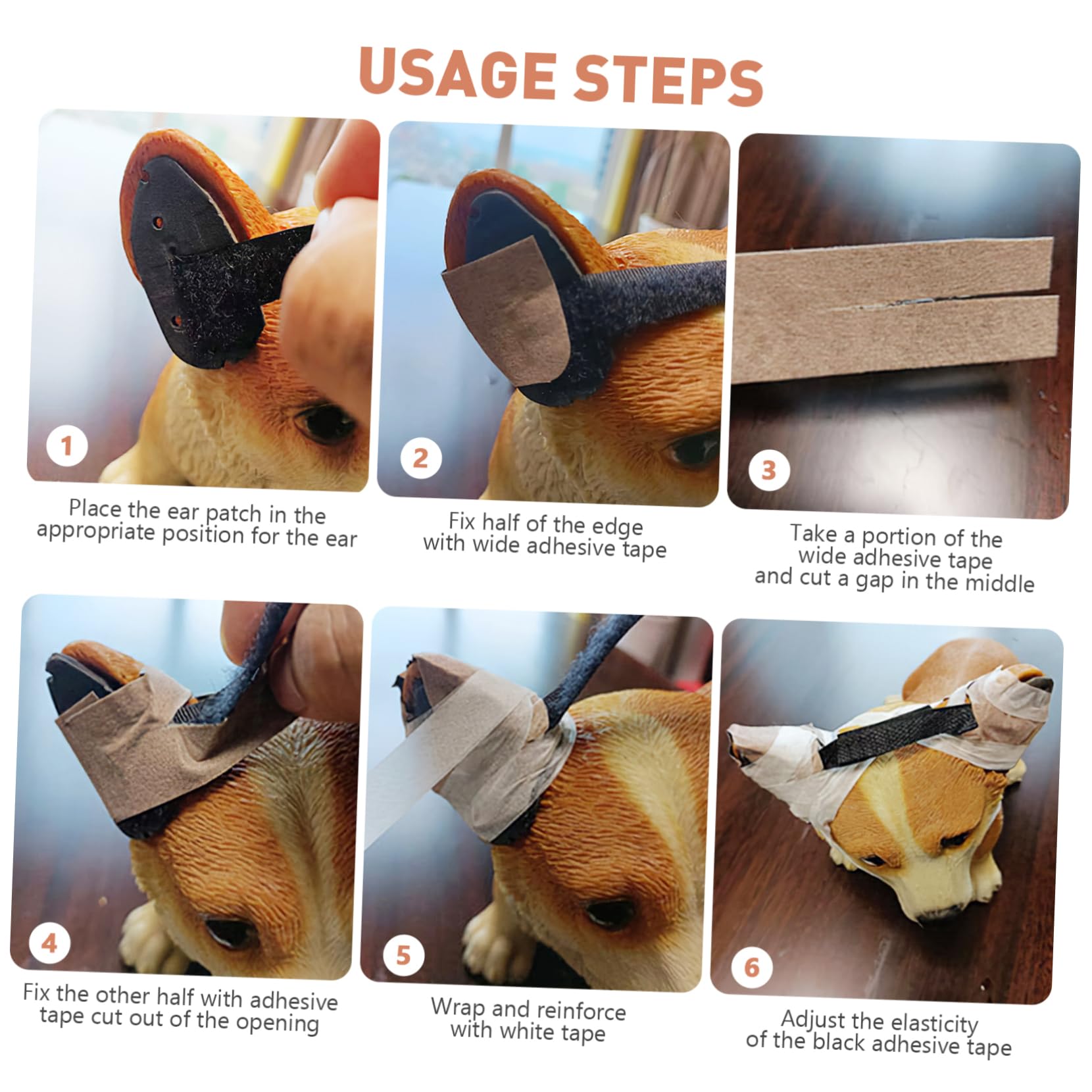 FONDOTIN 4 Sets Dog Ear Erector Shephetds Puppy Ear Stand Sticker Pets Dog Ear Standing Tape Doberman Ear Posting Kit Dog Ear Fixed Dog Accessory Dog Ear Posting Kit Dogs Dog Supply Plastic