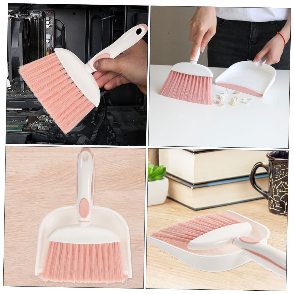 QUMIIRITY 1 Set Mini Broom Dustpan Animal Waste Broom Mini Broom and Dustpan Mini Broom Brush Tiny Counter Brush Desktop Trash Can Mini Hand Broom Pet Nest Cleaning Tool Keyboard Brush Pp