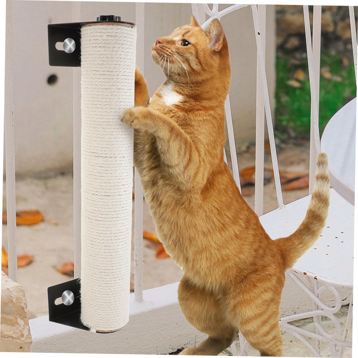 Levemolo 2 Wall-Mount Cat Scratching Post Decorative Kitten Scratcher Adorable Cat Scratching Post Cotton Rope Reusable Scratching Post