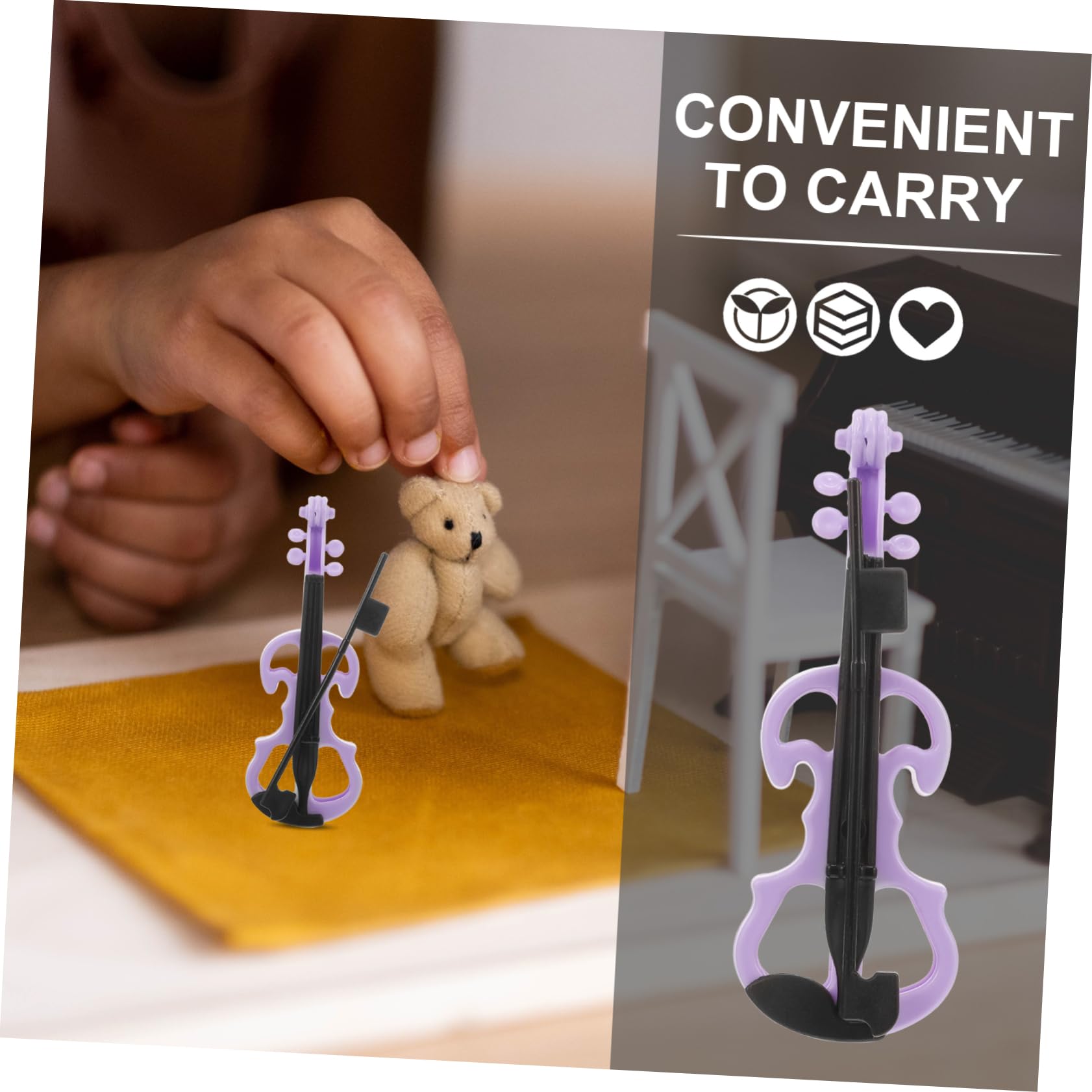 BESPORTBLE 10pcs Violin Ornaments Toy Musical Instrument Model Small House Violin Plastic Violin Model Decorative Violin Model Mini House Violin Mini Violin Adornment Violin Craft Purple Abs