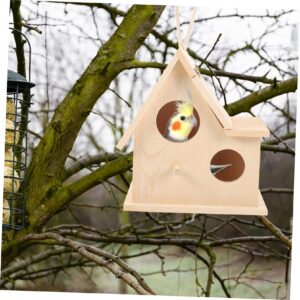 HANABASS Box Bird Terrarium Outdoor Bird House Hanging Bird Nests Parrots Breeding House Cage Pet Birds Nest Birds Supplies Bird Nest House Hanging Bird House Small Animal Hut Wooden