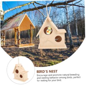 HANABASS Box Bird Terrarium Outdoor Bird House Hanging Bird Nests Parrots Breeding House Cage Pet Birds Nest Birds Supplies Bird Nest House Hanging Bird House Small Animal Hut Wooden