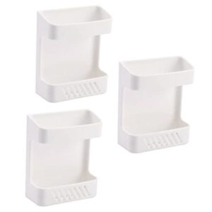 pretyzoom 3pcs tool holder white storage shelves self adhesive remote control holders wall-mounted phone holder household wall storage rack household wall storage -mounted rack abs