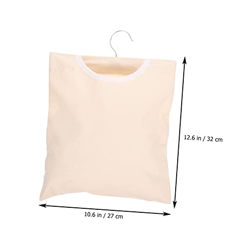 HOOTNEE Clothespin Bag Clothes Baskets Stockings Bag Clothes Pin Portable Clothespin Hanging Bag Hanging Underwear Bag Kitchen Storage Bag Hanging Storage Clip Hooks Stainless Steel Beige