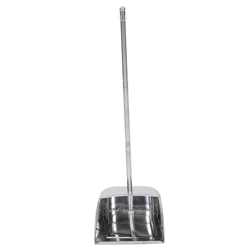 MERRYHAPY Stainless Steel Trash Shovel Standing Dustpan Garbage Dust Pans Longs Handle Dustpan Long Handle Dust Pan Litter Sweeping Broom Dustpan Industrial Dust Pan Rubbish Dustpan Silver