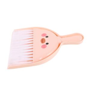 1 set mini hand broom dustpan pets animal waste cleaning tool housekeeping dust pan keyboard broom brush small cleaning brush table crumb sweeper mini handheld broom plastic pink mobestech