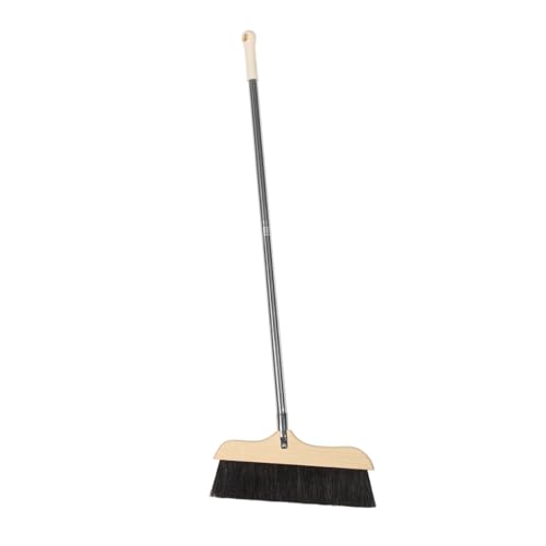 COOLHIYA Floor Wiper Sweeping Brush Hair Cleaning Broom Home Cleaning Broom Long Handle Umbrella Straws Heavy Duty Broom Floor Cleaning Broom Household Supplies Dust Broom Solid Wood Handle