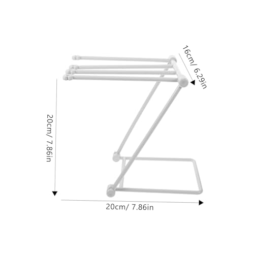 WOONEKY Storage Rack Cloth Rack Cloths Rack Cup Holder Foldable Cloth Holder Kitchen Countertop Rack Towel Rack Light Grey