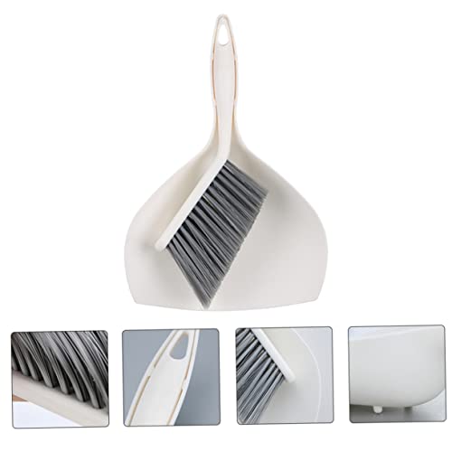 COOLHIYA 1 Set Children's Dustpan Broom Desktop Cleaning Supplies Pet Cage Broom Mini Desktop Dustpan Broom for Kid Broom Desk Cleaning Broom Sweeper Broom Keyboard Broom White