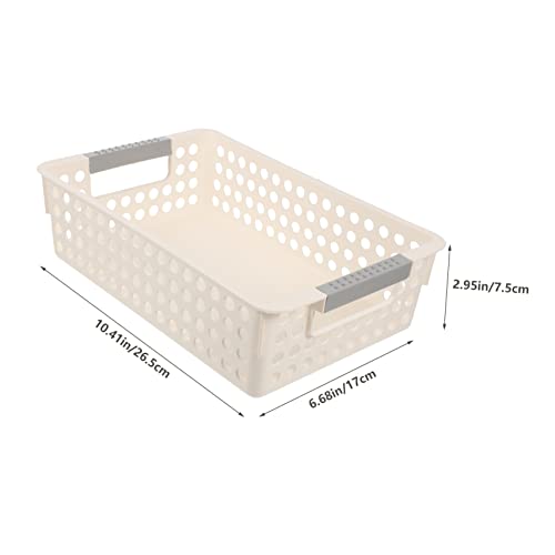 GREENADSCAPE Hardware Storage Box Desktop File Holder Basket for Office Desktop Storage Baskets Art Baskets for Makeup Display Basket Storage Baskets for Shelves Toy Baskets Pp White