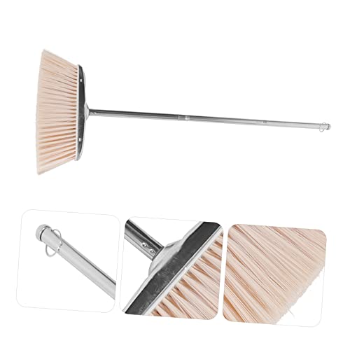 ORFOFE Cleaning Dust Pan Outdoor Broom Dustpan Household Brooms Flooring Tools Stable Broom Long Handle Broom Reusable Broom Handle Sweeping Brush Garbage Wiper Floor Wiper Khaki Nylon