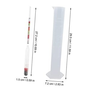 FUNOMOCYA 2 Sets American Attenuation Meter Measuring Cylinder Distilling Moonshine Alcoholmeter Brewing Hydrometer Beer Hydrometer Triple Scale Hydrometer Tester Mead Hydrometer Glass