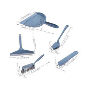 Anneome 1 Set Mini Broom Set Dust Pan Handheld Broom Crevice Cleaning Brush Hand Broom Brush Gaps Cleaning Brush Whisk Broom Small Handle Desk Brooms Small Brush and Dustpan Pp Blue