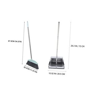 SOESFOUFU 1 Set Garbage Shovel Broom with Dustpan Household Brooms Broom Pan Broom and Dustpan Kit Outdoor Dust Pan Standing Dust Pan with Broom Kit Floor Broom Angle Brooms Stainless Steel