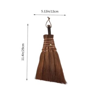 2pcs Small Broom Manual Broom Sweeping Hand Handle Broom Small Whisk Broom Counter Broom Desk Cleaning Broom Kitchen Countertop Broom Office Table Dust Brush Light Brown Wood MERRYHAPY