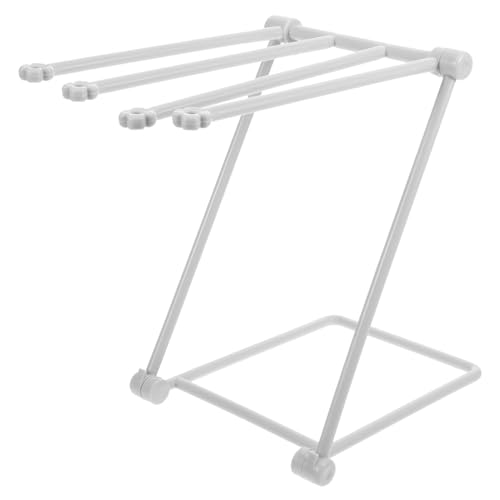 WOONEKY Storage Rack Cloth Rack Cloths Rack Cup Holder Foldable Cloth Holder Kitchen Countertop Rack Towel Rack Light Grey