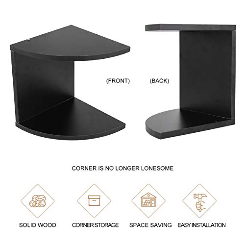 LIFKICH 1pc Corner Shelf Wall Hanging Shelf Wall-Mounted Corner Organizer Wall Display Shelves Wall Floating Shelves Shelf for Corner Decorative Hanging Display Rack Black