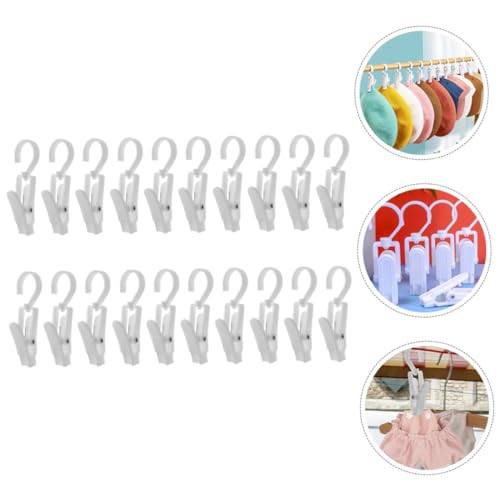 GETAJGHSD 20pcs Towel Clip Kitchen Office Hook Clip with Hooks Drying Hook Simple Laundry Hanger Clip Laundry Clips for Drying Clips Laundry Hooks Clothes Hangers Hooks Clip Plastic White