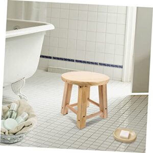 SEWOART 1pc Bathroom Stool Stools Creative Stool Bedside Stool Century Gardening Stool Foot Stepping Stool for Chair Mini Sitting Pedicure Low Potty Decorative Shoe Solid Wood