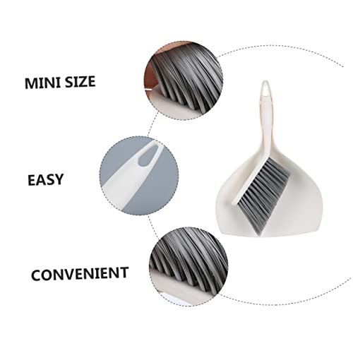 COOLHIYA 1 Set Children's Dustpan Broom Desktop Cleaning Supplies Pet Cage Broom Mini Desktop Dustpan Broom for Kid Broom Desk Cleaning Broom Sweeper Broom Keyboard Broom White