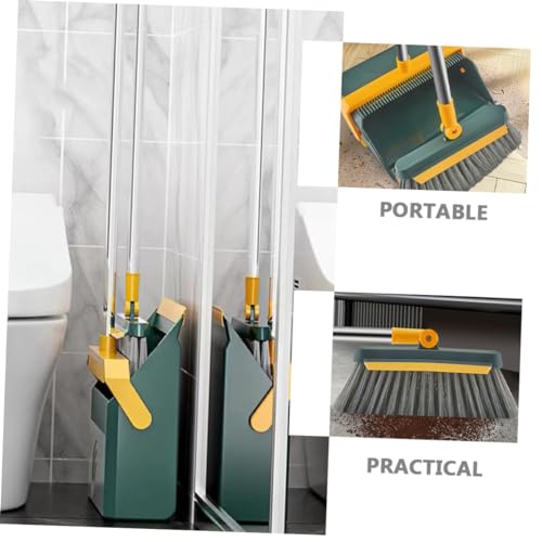 SOESFOUFU 1 Set Folding Broom Dustpan Standing Dustpan Kitchen Broom Indoor Broom Household Dustpan and Broom Long Handle Dust Pan Dust Pan and Broom Heavy Duty Broom Office Broom Pet Brush