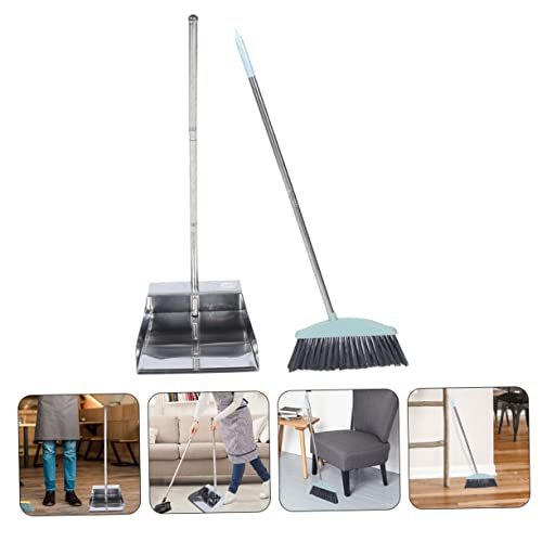 SOESFOUFU 1 Set Garbage Shovel Broom with Dustpan Household Brooms Broom Pan Broom and Dustpan Kit Outdoor Dust Pan Standing Dust Pan with Broom Kit Floor Broom Angle Brooms Stainless Steel