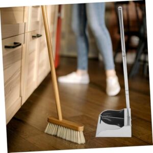 SEWOART Stainless Steel Trash Shovel Longs Handle Dustpan Heavy Duty Dustpan Garbage Floor Sweeper Dustpan Kitchen Dustpan Handheld Standing Pan Handled Shovel Industrial Dust Pan Silver