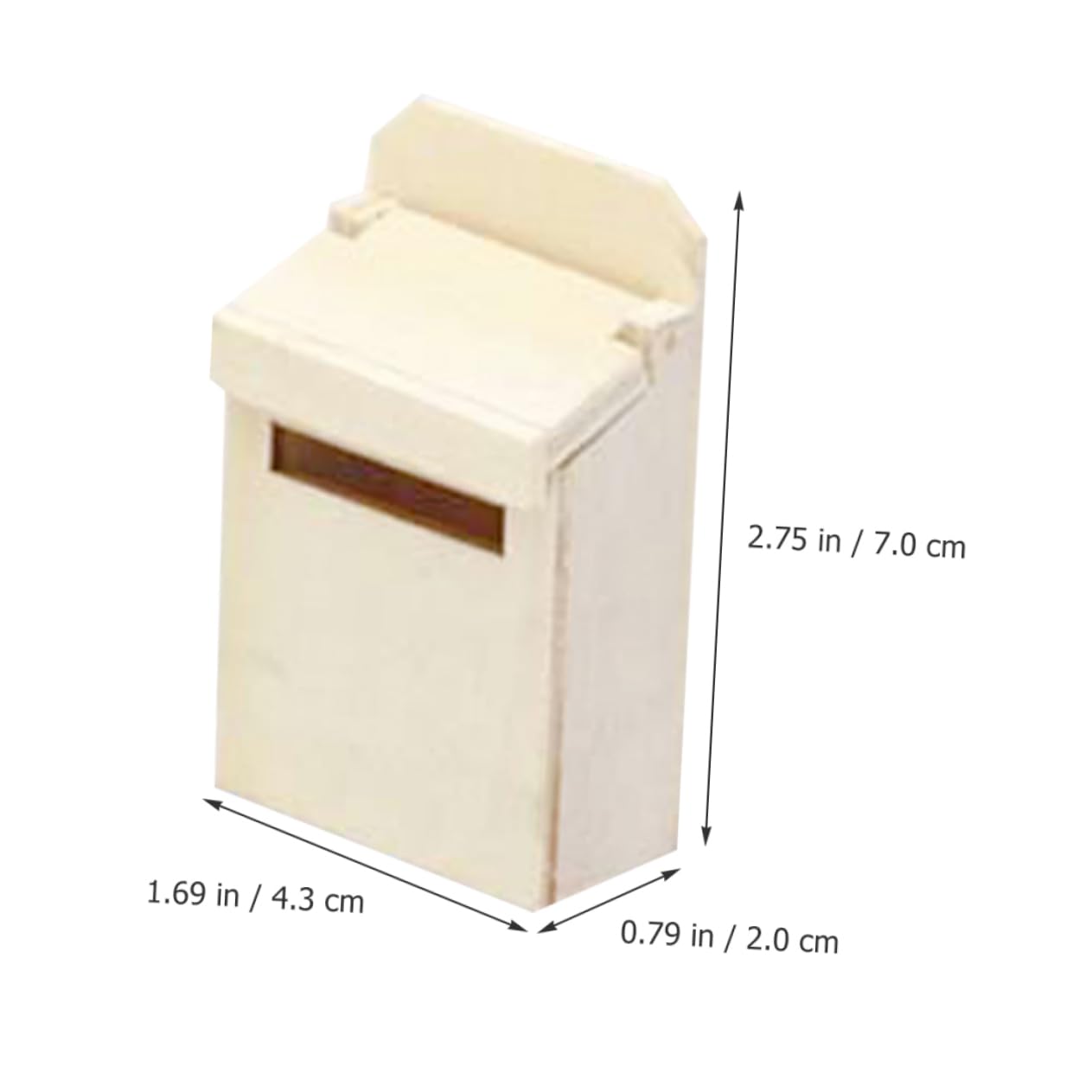 Gogogmee 2pcs Mini House Mailbox Decor Wood Beige Mini Mailbox Decor Tiny Mailbox Decor Mini House Furniture Model