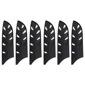 imikeya 6pcs knife case cutter protective cover blade protectors knife pouch cover protectors kitchen gadget chef knives cover knife protector sleeve cutting scabbard safe cutter black pp