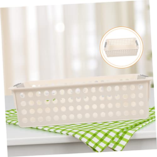 GREENADSCAPE Hardware Storage Box Desktop File Holder Basket for Office Desktop Storage Baskets Art Baskets for Makeup Display Basket Storage Baskets for Shelves Toy Baskets Pp White