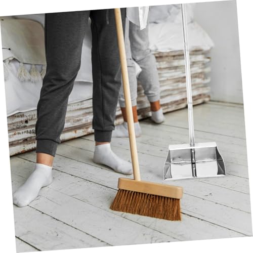 SEWOART Stainless Steel Trash Shovel Longs Handle Dustpan Heavy Duty Dustpan Garbage Floor Sweeper Dustpan Kitchen Dustpan Handheld Standing Pan Handled Shovel Industrial Dust Pan Silver