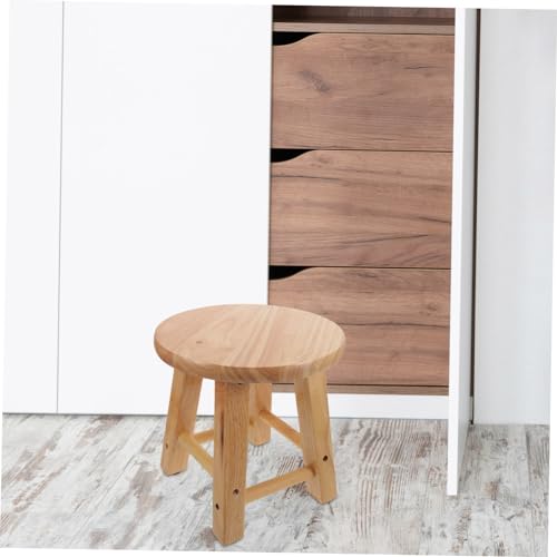 Parliky Solid Wood Bench Stool Wood Small Wood Stools Wood Stool for Bathroom Plant Table Indoor Short Step Stool Stools for Sitting Bench Mini Step Stool Low Stool Wooden