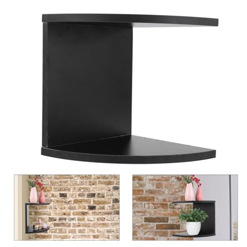 LIFKICH 1pc Corner Shelf Wall Hanging Shelf Wall-Mounted Corner Organizer Wall Display Shelves Wall Floating Shelves Shelf for Corner Decorative Hanging Display Rack Black