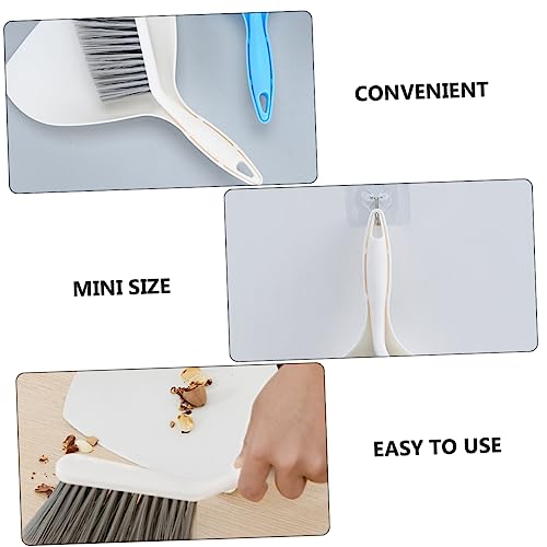 COOLHIYA 1 Set Children's Dustpan Broom Desktop Cleaning Supplies Pet Cage Broom Mini Desktop Dustpan Broom for Kid Broom Desk Cleaning Broom Sweeper Broom Keyboard Broom White